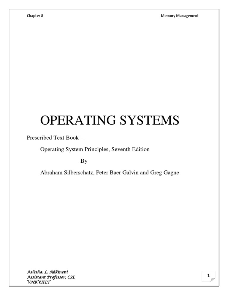 Operating Systems Memory Management Pdf Library Computing