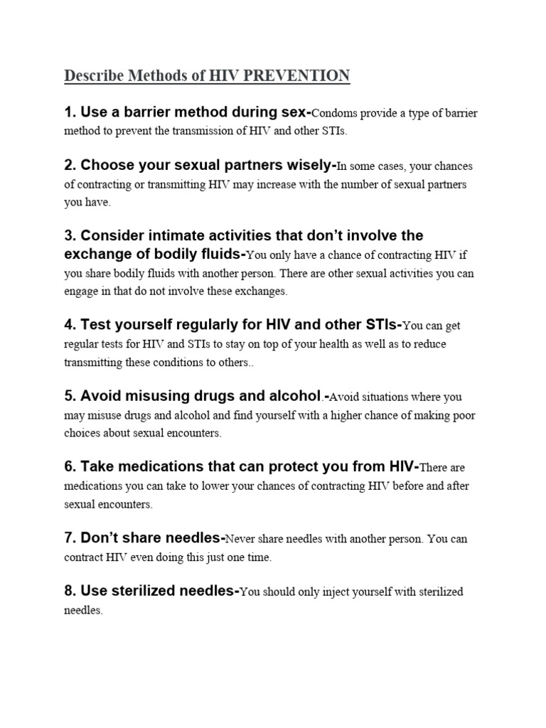 Effective HIV Prevention Methods | PDF | Lifestyle