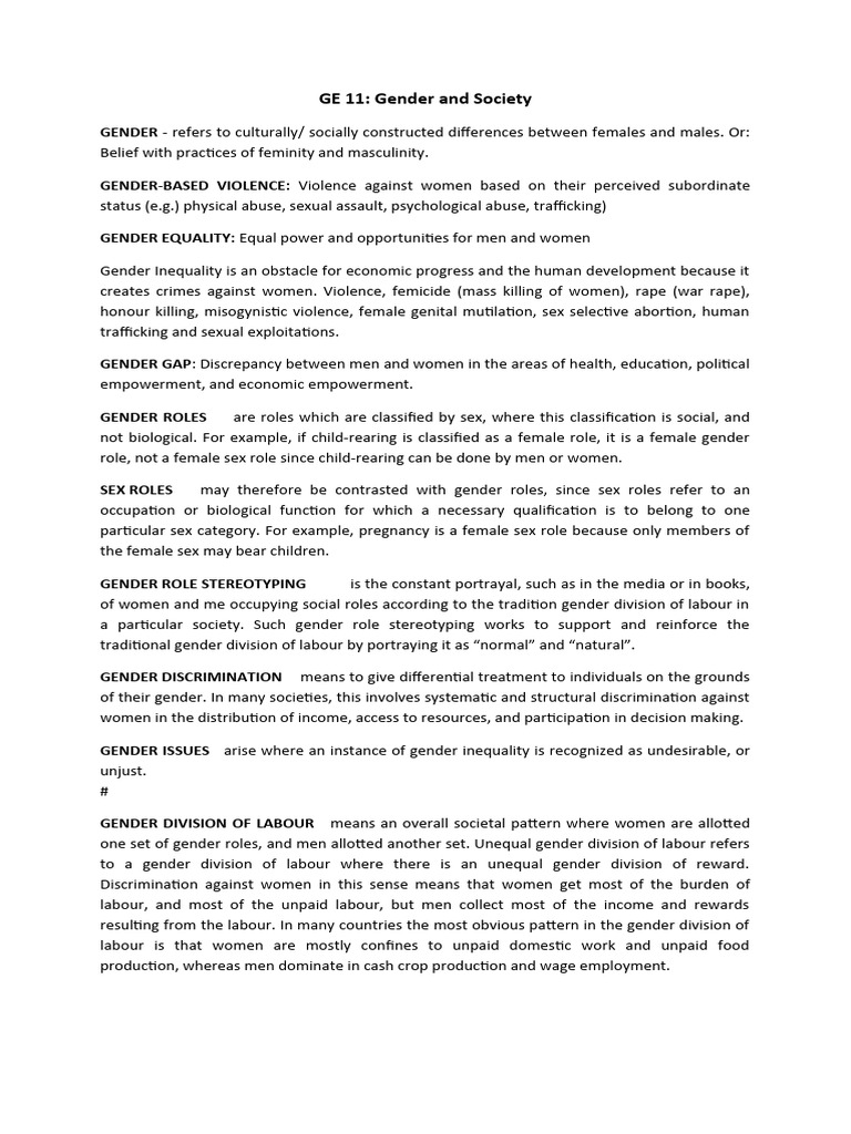 Gender Definition of Terms 2 | PDF | Gender Studies | Gender