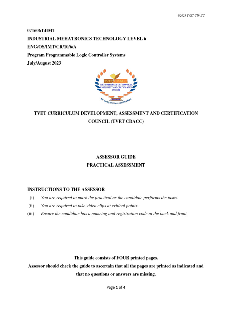6-Industrial Mechatronics Technology-1690352611.Assessor Practical ...