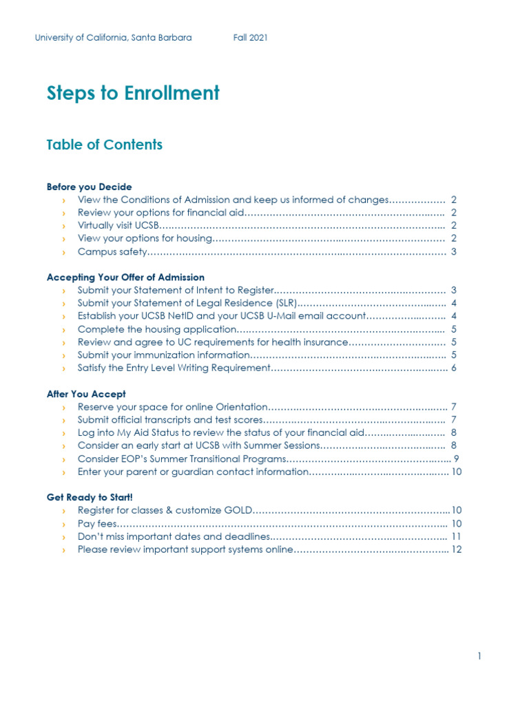 Steps To Enrollment F21 1 | PDF | Student Financial Aid In The United ...