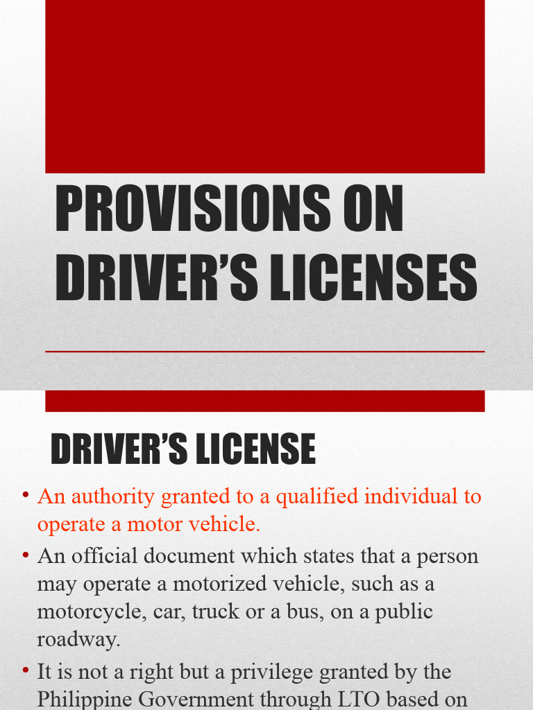Provisions On Drivers Licenses | PDF | Driver's License | License