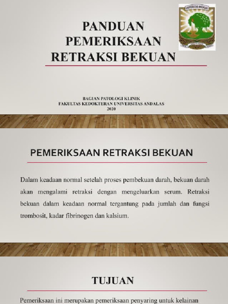 Pemeriksaan Retrasi Bekuan | PDF