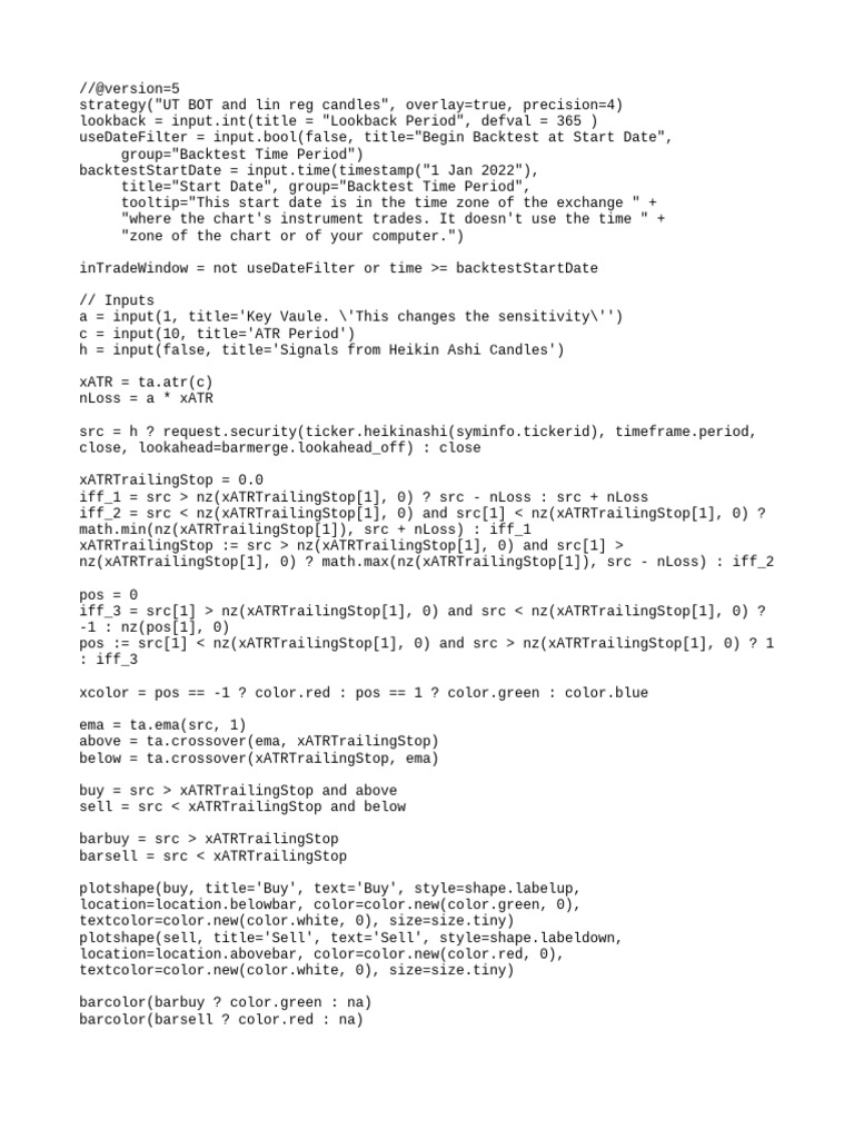 Ut Bot and Lin Reg Strategy | PDF