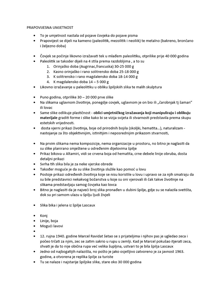 Prezentiranje - Prapovijesna Umjetnost | PDF