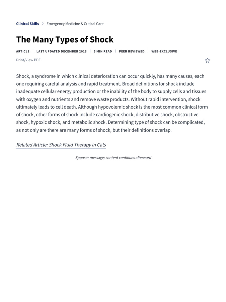 Identifying Types of Shock in Dogs & Cats - Site - Name | PDF | Shock ...
