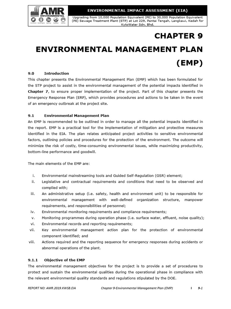 Environmental Management Plan | PDF | Environmental Impact Assessment | Sewage Treatment