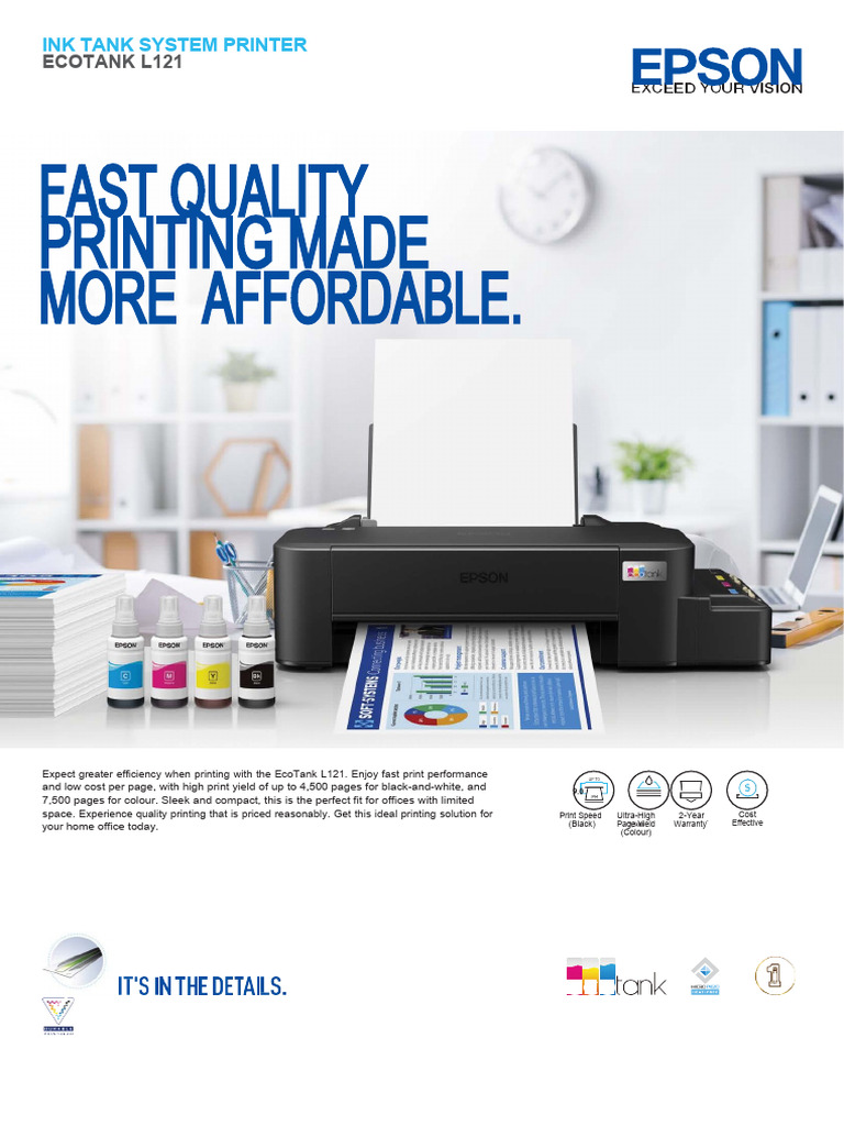 EcoTank L121 | PDF | Printer (Computing) | Paper