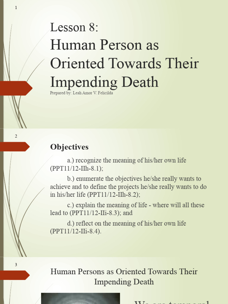 Human Person and Impending Death | PDF | Suffering | Happiness
