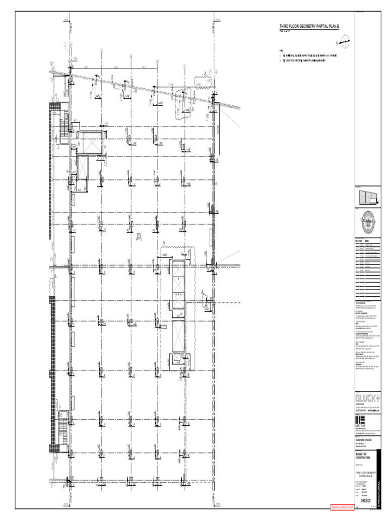 Third Floor Geometry Partial Plan: Issued For Construction | PDF