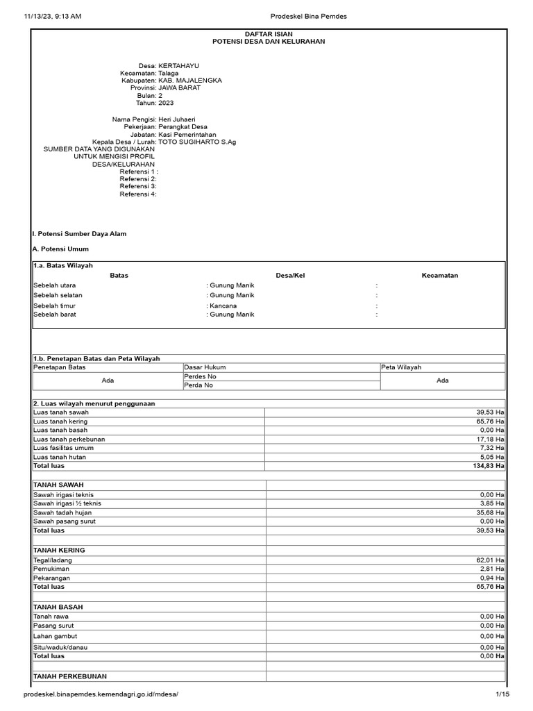 Prodeskel Bina Pemdes23 | PDF