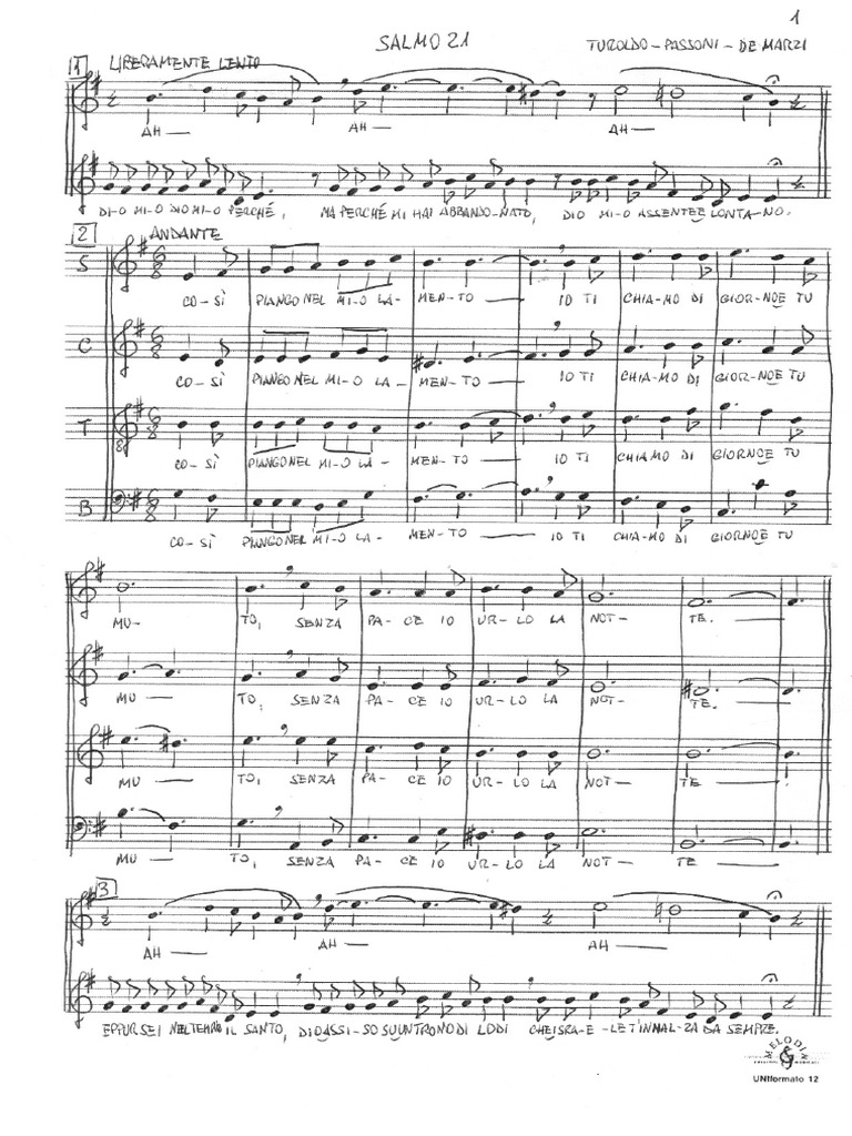 Salmo 21 A 4 Voci Miste | PDF