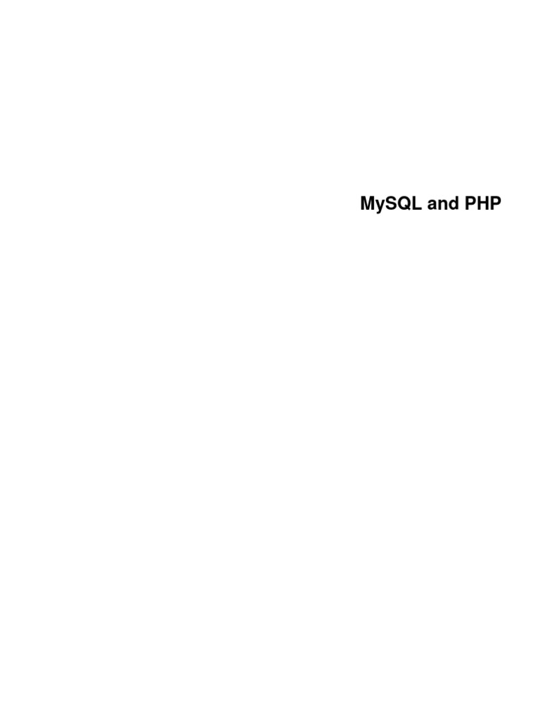 Mysql and PHP | PDF | Php | My Sql
