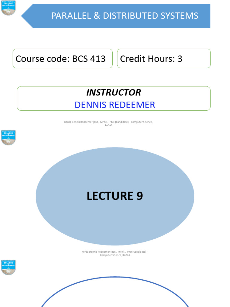 BCS 413 - Lecture7 - Fault Tolerance | PDF | Computing | Computer Science