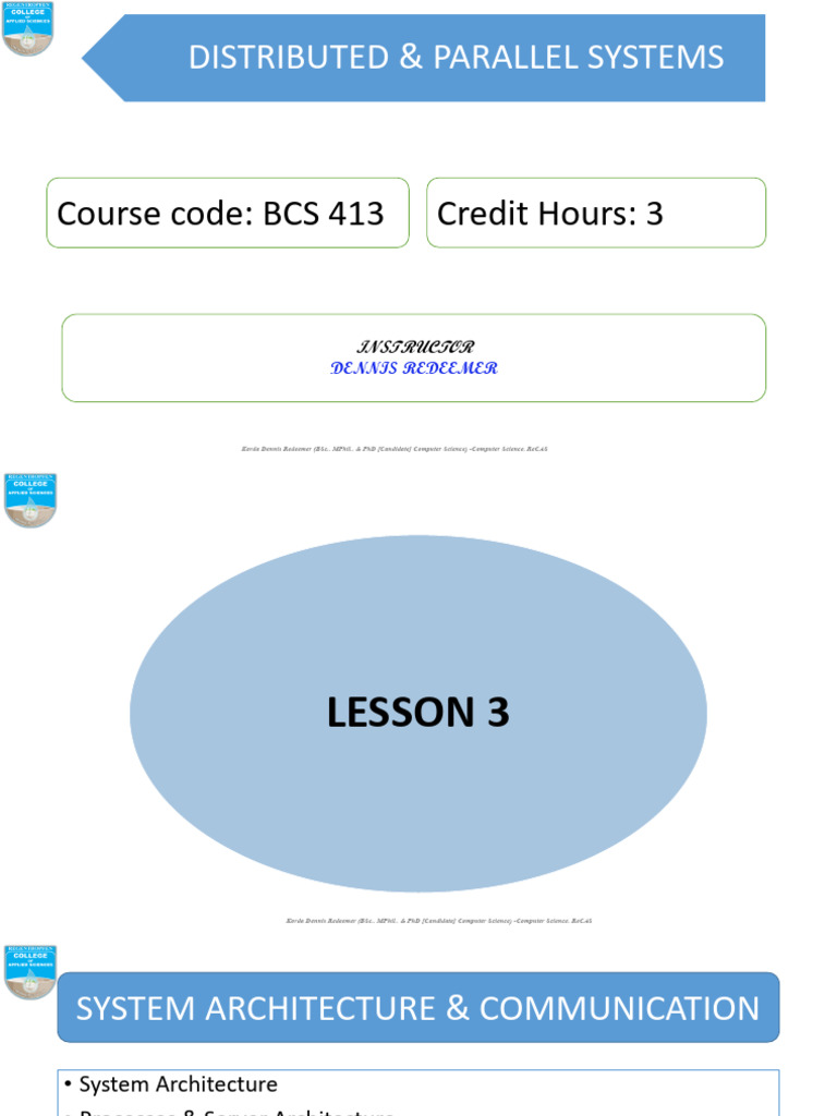 Distributed Systems Architecture Overview | PDF | Peer To Peer | Client–Server Model