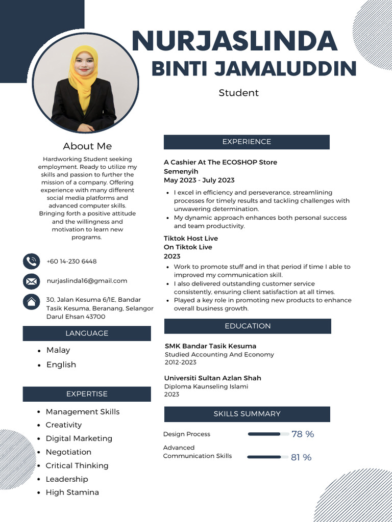 Blue Professional Modern CV Resume | PDF | Communication | Human ...