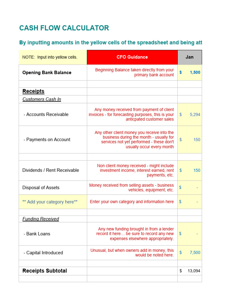 Cash Flow Calculator CFO Selections | PDF | Loans | Interest
