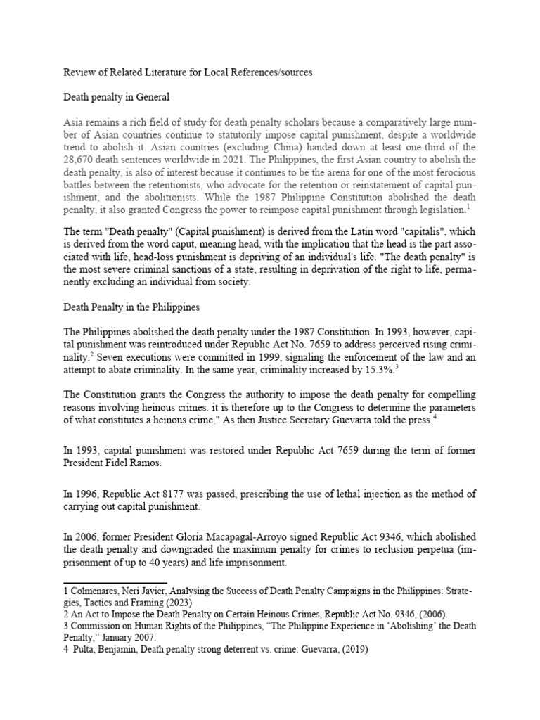 RRL Local With Ten Sources | PDF | Capital Punishment | Public Law