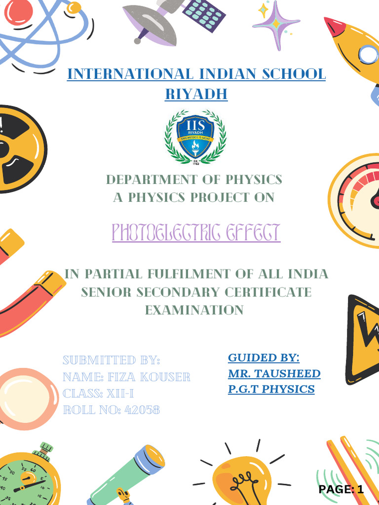 Project On Photoelectric Effect Class 12 | PDF | Photoelectric Effect ...