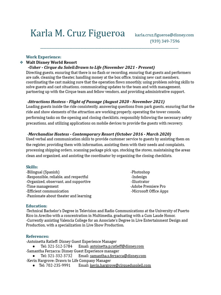 Resume Final Draft Karlacruz | PDF | Computing
