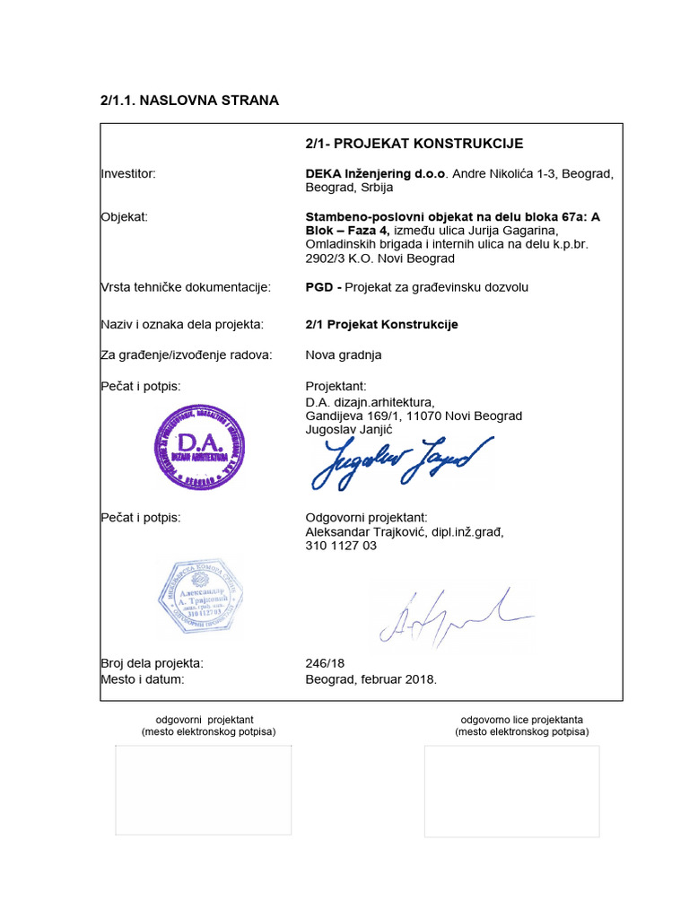 2.1 PGD Konstrukcija | PDF