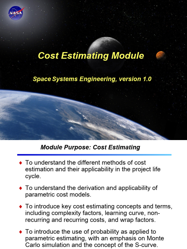 Space Systems Cost Estimation Guide | PDF | Systems Engineering | Nasa