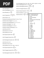 TSA CSA Volume Formulas | PDF