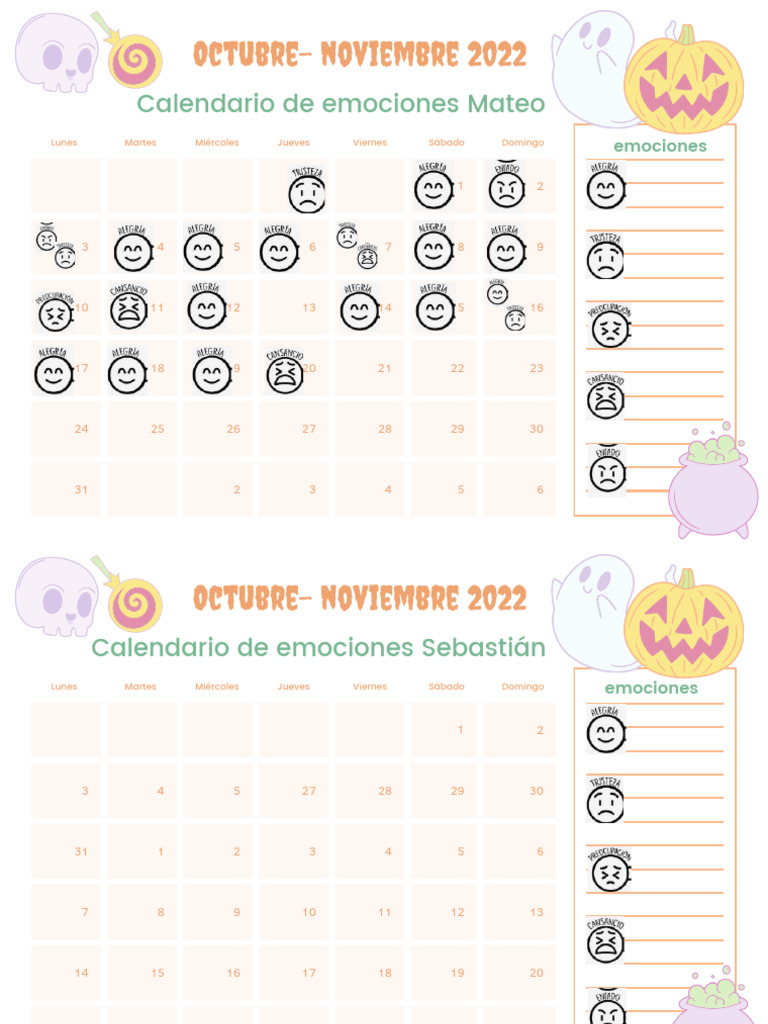 Calendario de Emociones 2022-2025 | PDF