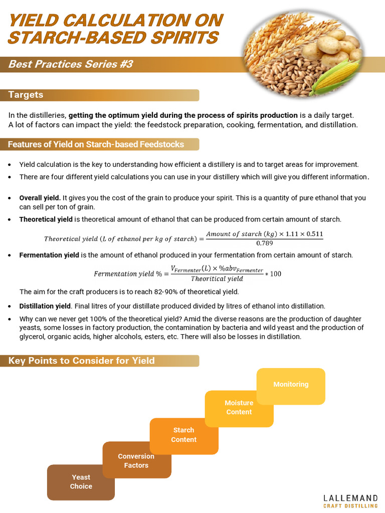 Starch Based Spirits-Yield Calculation | PDF | Starch | Ethanol