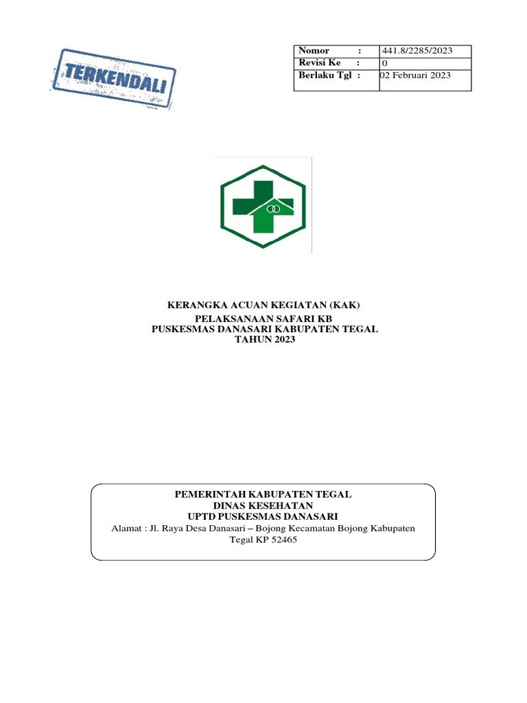 Pelaksanaan Safari KB Puskesmas Danasari | PDF | Ilmu Sosial