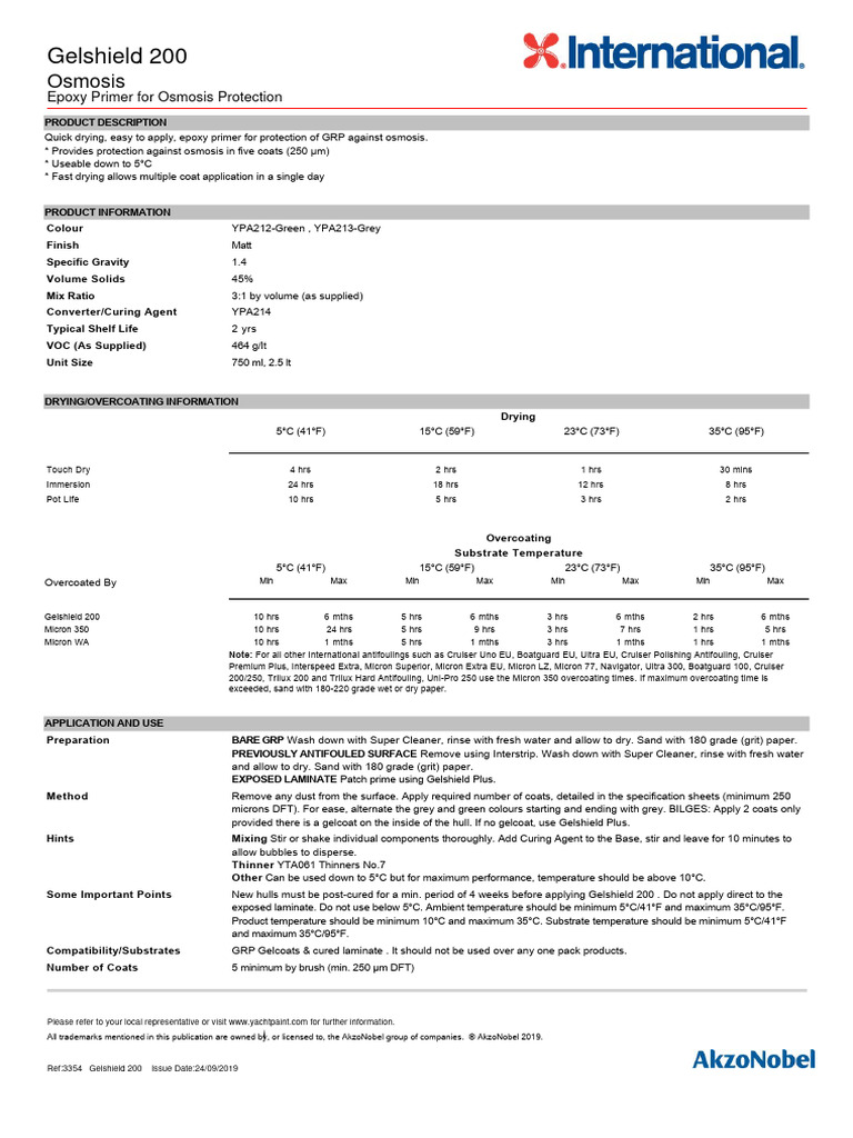 Gelshield 200 Eng A4 20190924 | PDF | Paint | Fiberglass