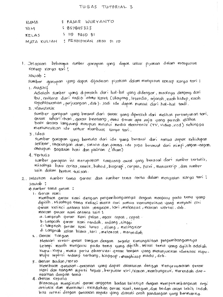 TT3.PEND SENI Di SD FAJAR | PDF