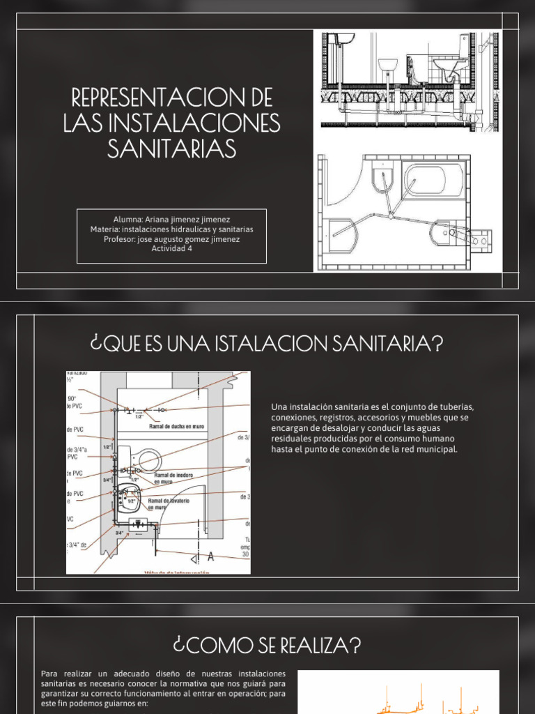 Representacion de Instalaciones Sanitarias | PDF | Tubería (transporte de fluidos) | Aguas ...
