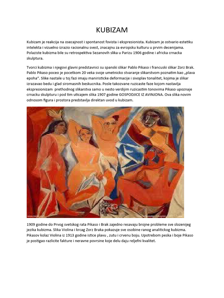 Kubizam: Umetnost Pabla Pikasa | PDF | Classics