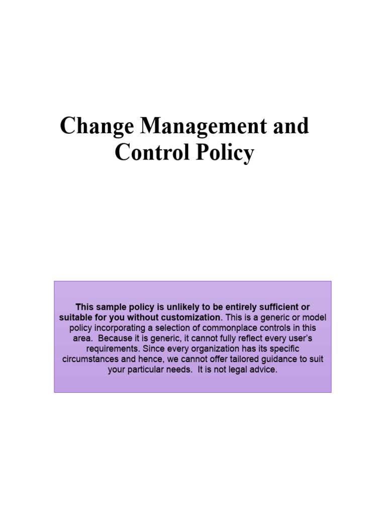 Model Policy On Change Management and Control | PDF | Information ...