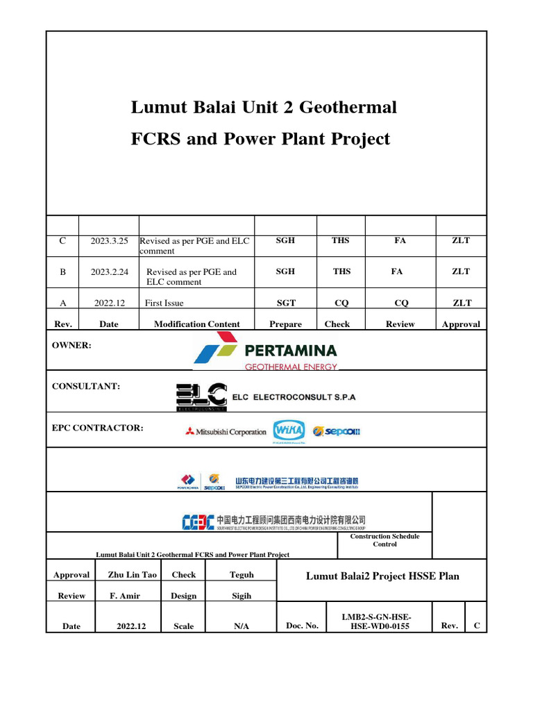 01 Lumut Balai2 Project HSSE Plan | PDF | Occupational Safety And ...