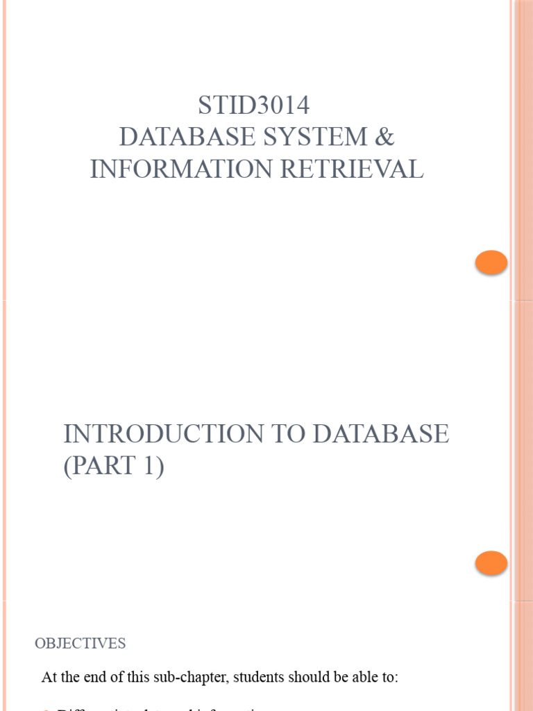 Introduction To Database System and Information Retrieval (Part 1) | PDF | Databases | Database ...