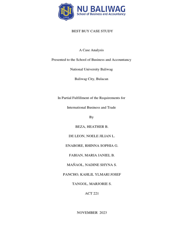 Final Best Buy Case Study | PDF | E Commerce | Best Buy