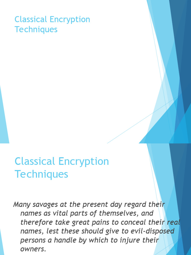 Lecture 2 Classical Encryption Techniques | PDF | Cryptography | Cryptanalysis