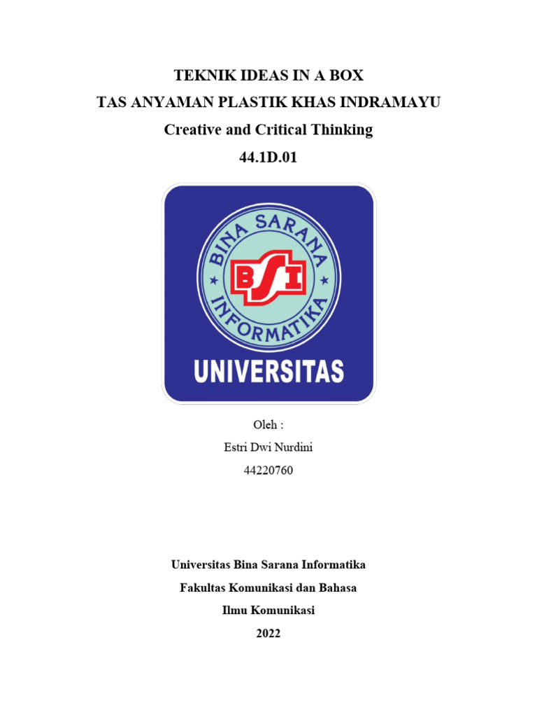 Estri Dwi N Makalah Ideas in A Box | PDF