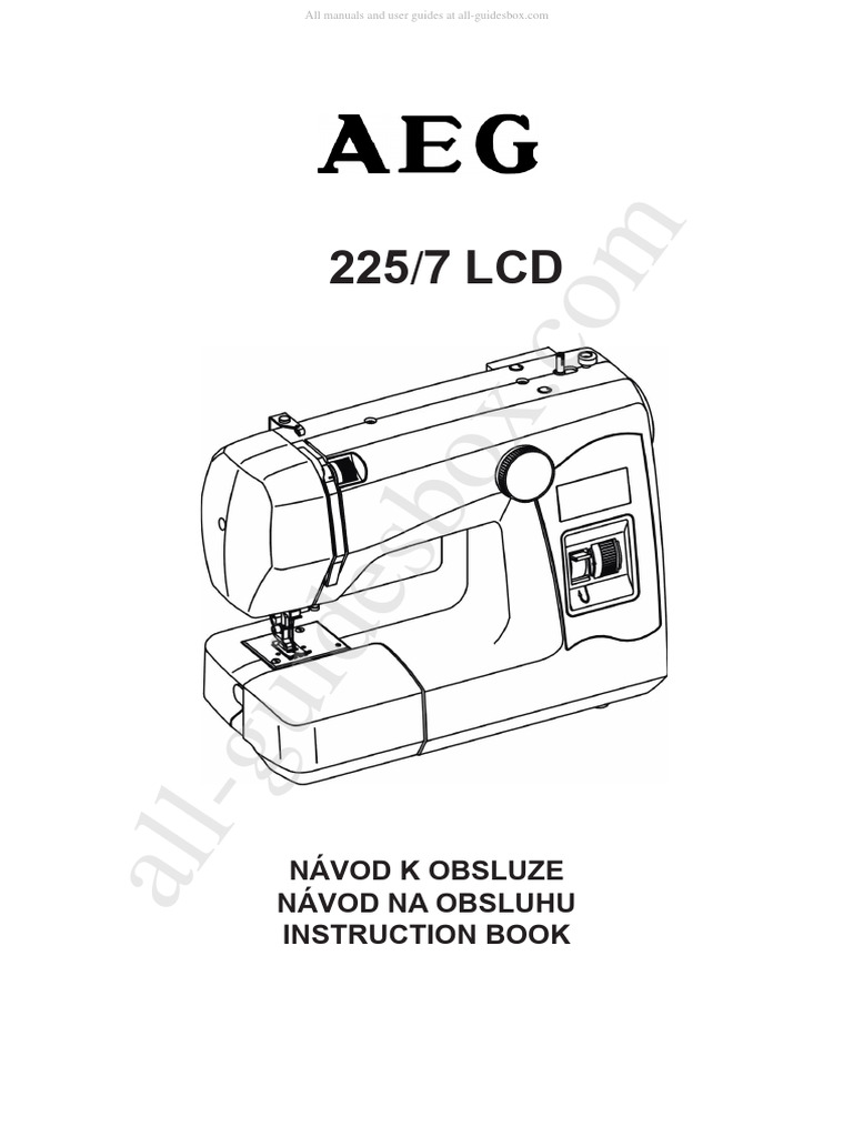 AEG 225/7LCD Sewing Machine Instruction | PDF