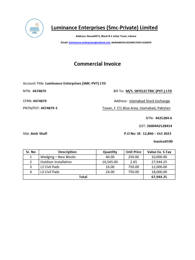 Amir Invoice1 | PDF | Taxation | Sales