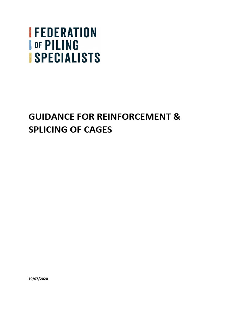 Reinforcement Cage Splicing Guide | PDF | Pipe (Fluid Conveyance ...