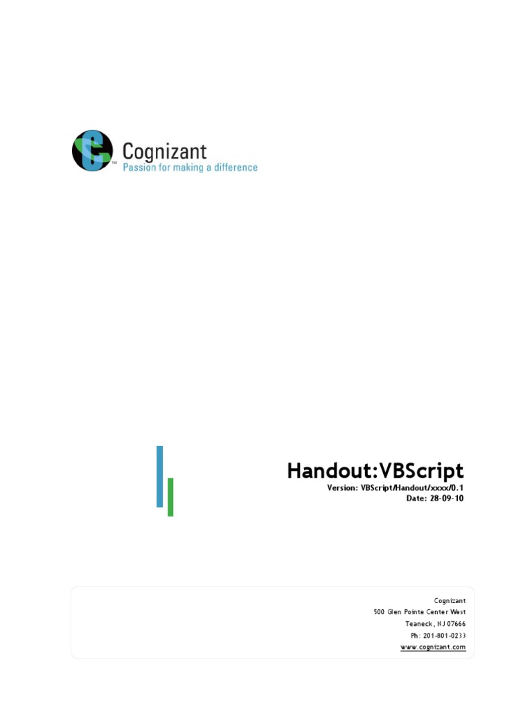 VBScript Handout | PDF | Internet Explorer | Scripting Language