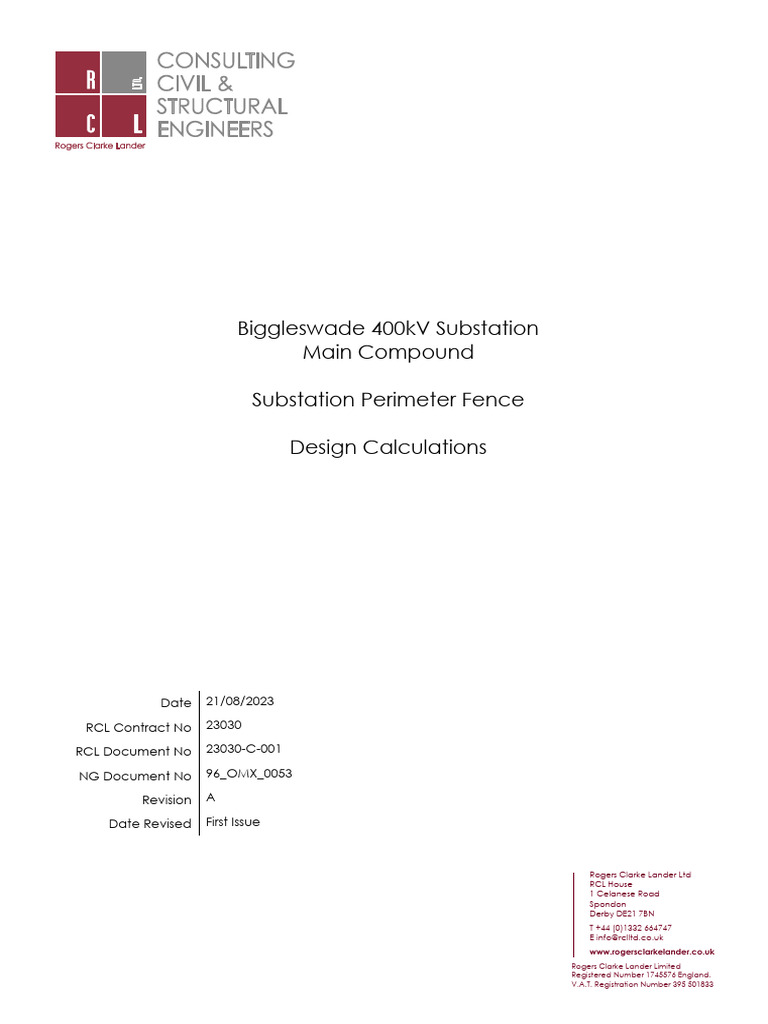 Reference Document - Perimeter Fence - Design Calculations | PDF ...