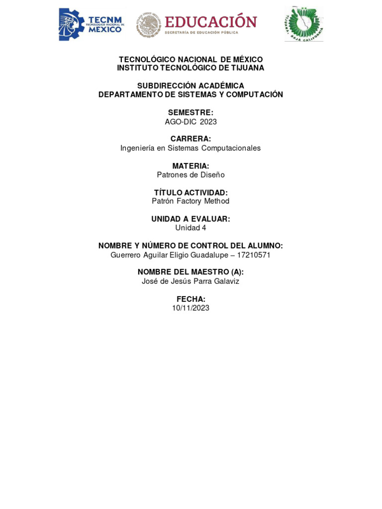 Patrón Factory Method | PDF