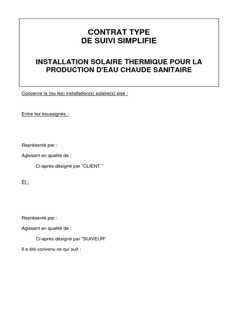 Contrat Type de Suivi Simplifie 2014 | PDF | Assurance | Arbitrage