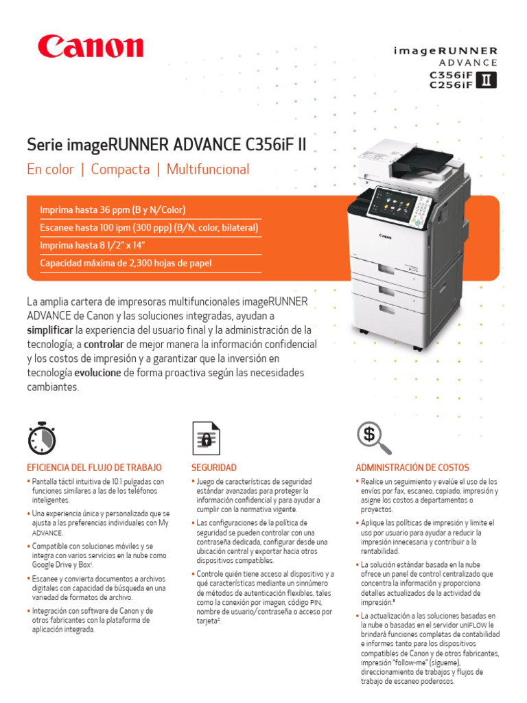 702 Ir Adv C355if II C256if II Bro Spa Hires-Min | PDF | Computación en la nube | Autenticación