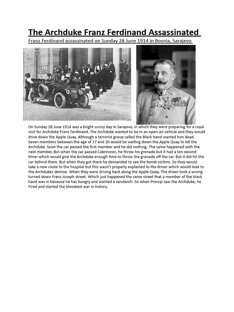 The Archduke Franz Ferdinand Assassinated | PDF