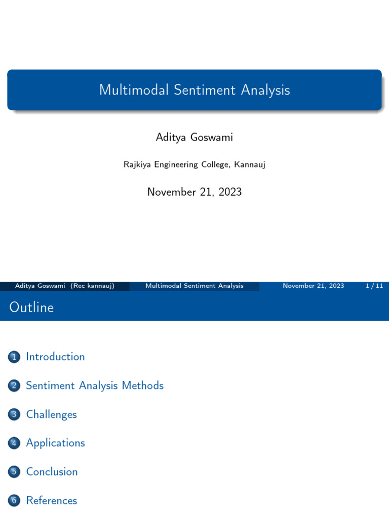 Multimodal Sentiment Analysis | PDF | Human–Computer Interaction | Communication